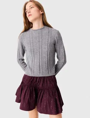 Maje Removable Poplin Collar Sweater