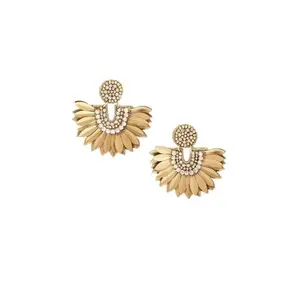 Saachi Beaded Wing Earrings - Gold