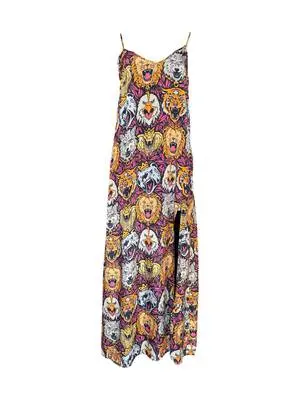 ANY OLD IRON Orange / Yellow Multicolor Born Wild Long Dress