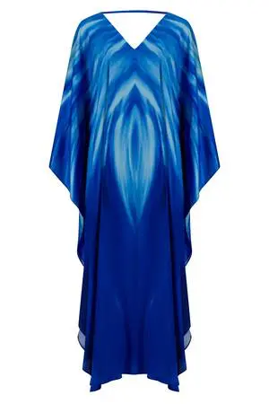 BELYED HANDCRAFT Siren – Silk Printed Kaftan Belyed - Blue