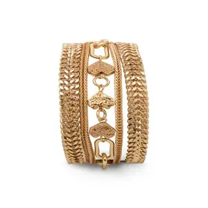 Saachi Gilded Heart Multi-strand Bracelet