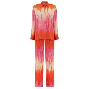 BELYED HANDCRAFT Amaya Silk Crepe Shirt And Pant Set