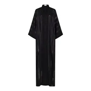 BELYED HANDCRAFT Tinhinan – Silk Crepe Kaftan Belyed - Black