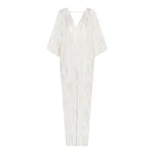 BELYED HANDCRAFT Amel Gold-accent Chiffon Beach Cover-up Belyed - Yellow