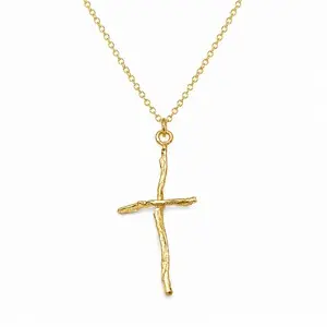 MOTHER NATURE JEWELRY Cross Branch Necklace - Gold