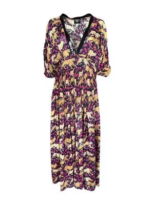 ANY OLD IRON Pink / Brown Wild Cheetah Kaftan Dress
