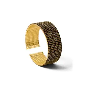 Saachi Crystal Row Cuff Bracelet - Gold