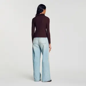 Sandro Cardigan With Floral Collar