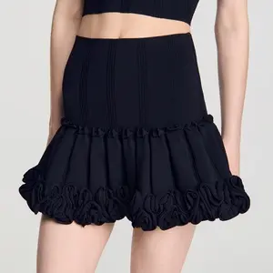 Sandro Short Ribbed Knit Skirt