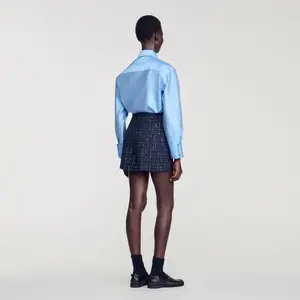 Sandro High-waisted Fancy Tweed Shorts