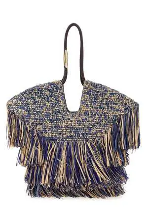 Zimmermann Raffia Medium Goldentime Shopping Bag - Blue
