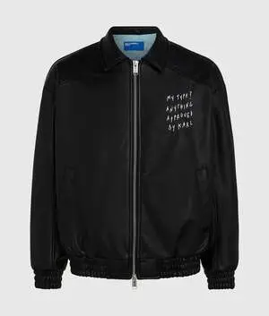 Karl Lagerfeld Faux Leather Bomber Jacket