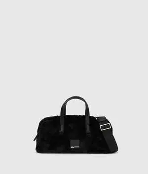 KL JEANS Jeans Box Logo Furry Bowling Bag - Black