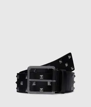 Karl Lagerfeld Studded Leather Belt - Black