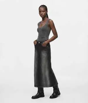 Karl Lagerfeld Ribbed Organic Cotton Jersey Bodysuit