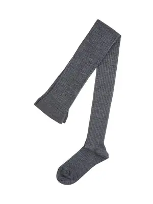 JIL SANDER Wool Blend Ribbed Thigh High Socks - Gray