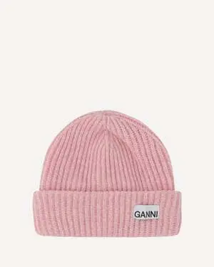 GANNI Beanie Hat - Pink