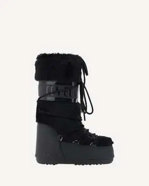 Moon Boot Icon Faux Fur Boots - Black