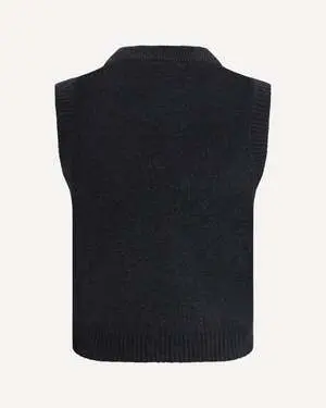GANNI Graphic Wool Vest Feale - Black