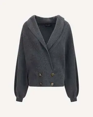Dolce & Gabbana Cropped Shawl Collar Cardigan With Wide Sleeves