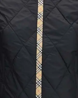 Burberry Bramford Quilted Nylon Jacket With Check Tape - Black