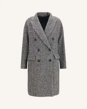 Brunello Cucinelli Double-breasted Wool And Alpaca Blend Coat With Sequins