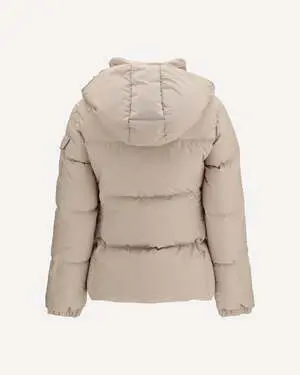 Moncler Fourmines Hooded Short Down Jacket - Beige