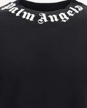 Palm Angels Cotton Crewneck Sweatshirt With Ogo Mae - Black