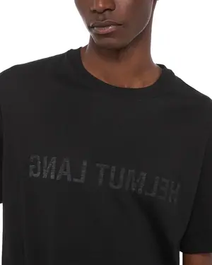 Helmut Lang Reverse Logo Cotton Crewneck T-shirt - Black