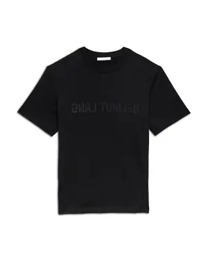 Helmut Lang Reverse Logo Cotton Crewneck T-shirt - Black