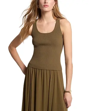 Michael Kors Ribbed Racerback Scoop Neck Tank