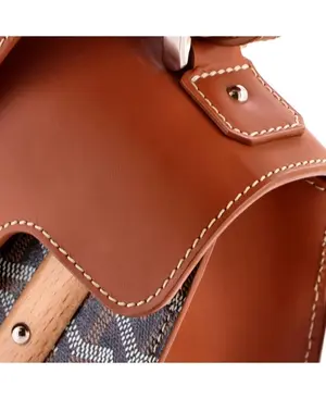 Goyard Pm Saigon Top Handle Bag Coated Canvas With Leather - Brown