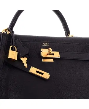 Hermès Kelly 32 Handbag Black Togo With Gold Hardware