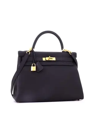 Hermès Kelly 32 Handbag Black Togo With Gold Hardware