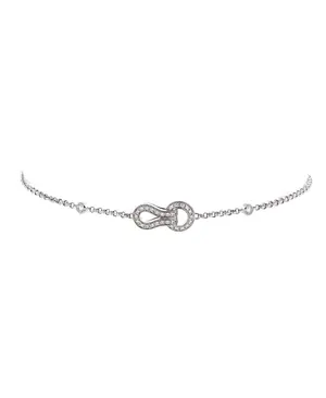 CARTIER Agrafe Cable Chain Bracelet 18k Gold With Diamonds - White