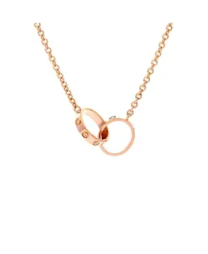 CARTIER Love Interlocking Necklace 18k Rose Gold, 17.25 - Pink