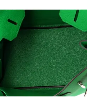 Hermès Birkin 30 Handbag Green Clemence With Palladium Hardware