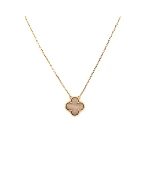 VAN CLEEF & ARPELS Vintage Alhambra Pendant Necklace 18k Rose Gold And Grey Mother Of Pearl, 16.5 - Pink