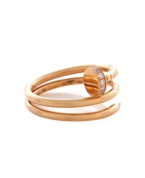 CARTIER Small Juste Un Clou Double Ring 18k Rose Gold And Diamonds