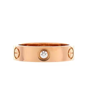 CARTIER Love 3 Diamonds Band Ring 18k Rose Gold With Diamonds - Pink