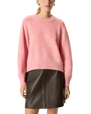Whistles Round Neck Curved Hem Sweater