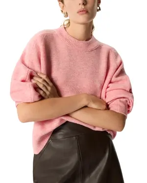 Whistles Round Neck Curved Hem Sweater