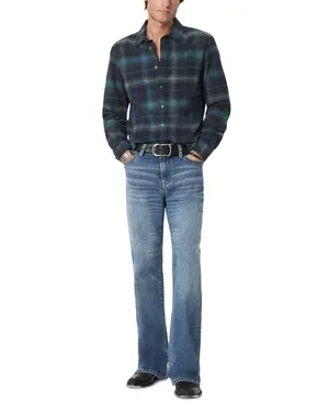 John Varvatos Brindley Plaid Cotton Shirt - Navy