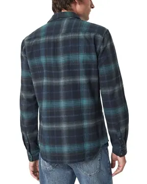 John Varvatos Brindley Plaid Cotton Shirt - Navy