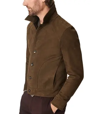 John Varvatos Douglas Seamed Leather Jacket