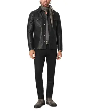 John Varvatos Sage Leather Pocket Shirt
