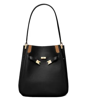 Tory Burch Lee Radziwell Leather Bucket Bag - Black