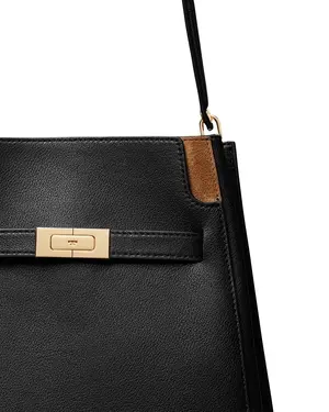 Tory Burch Lee Radziwell Leather Bucket Bag - Black
