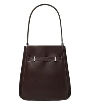 Tory Burch Lee Radziwell Leather Bucket Bag - Cocoa