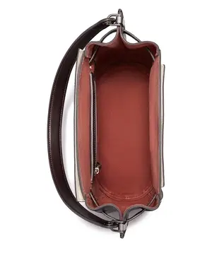 Tory Burch Lee Radziwell Leather Bucket Bag - Cocoa